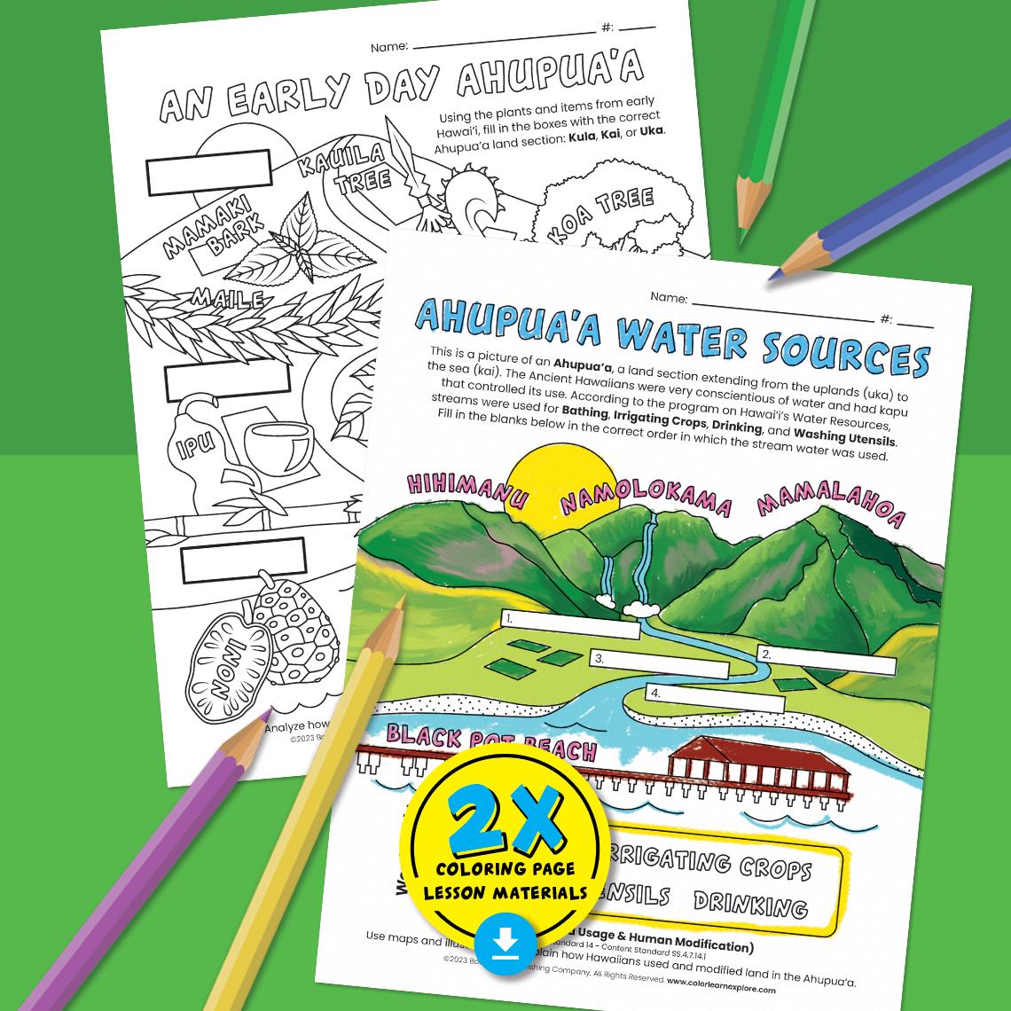 Hawaiian Ahupua'a Coloring Pages | Lesson Plans | ʻŌlelo Hawaiʻi ...
