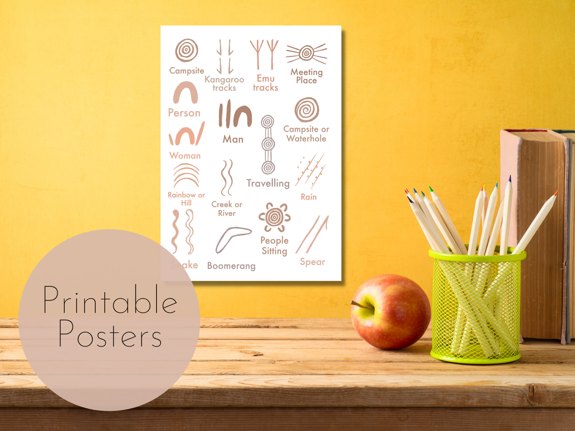 Set of 16 Symbols Australian Aboriginal | Indigenous Educational ...