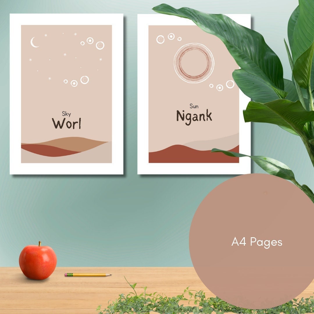 Noongar Words Sky Bundle Beige | Digital Download | Educational ...