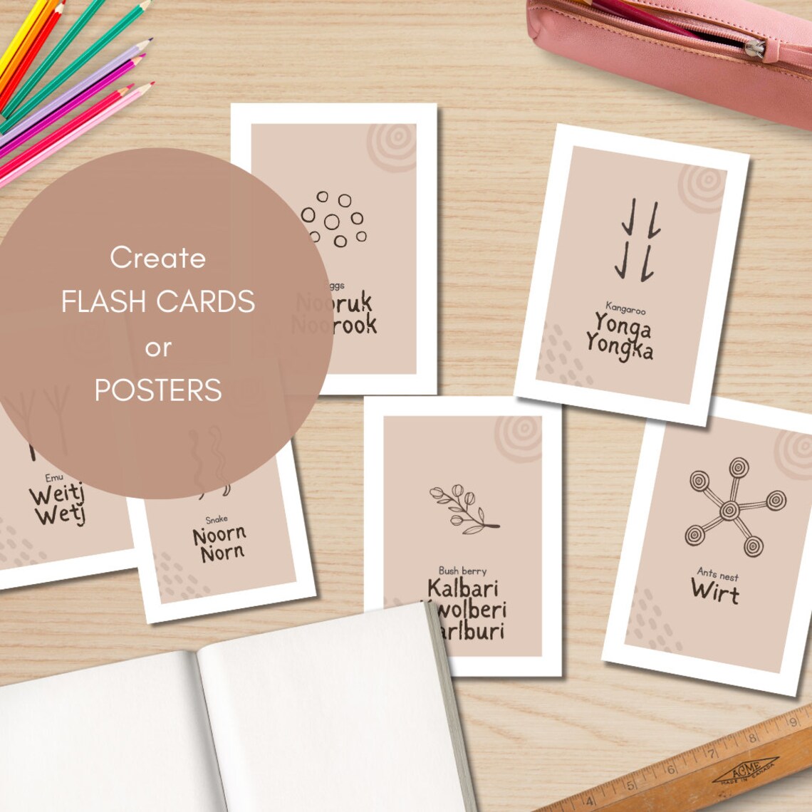 Noongar Words Plants and Animals Bundle Beige | Digital Download ...