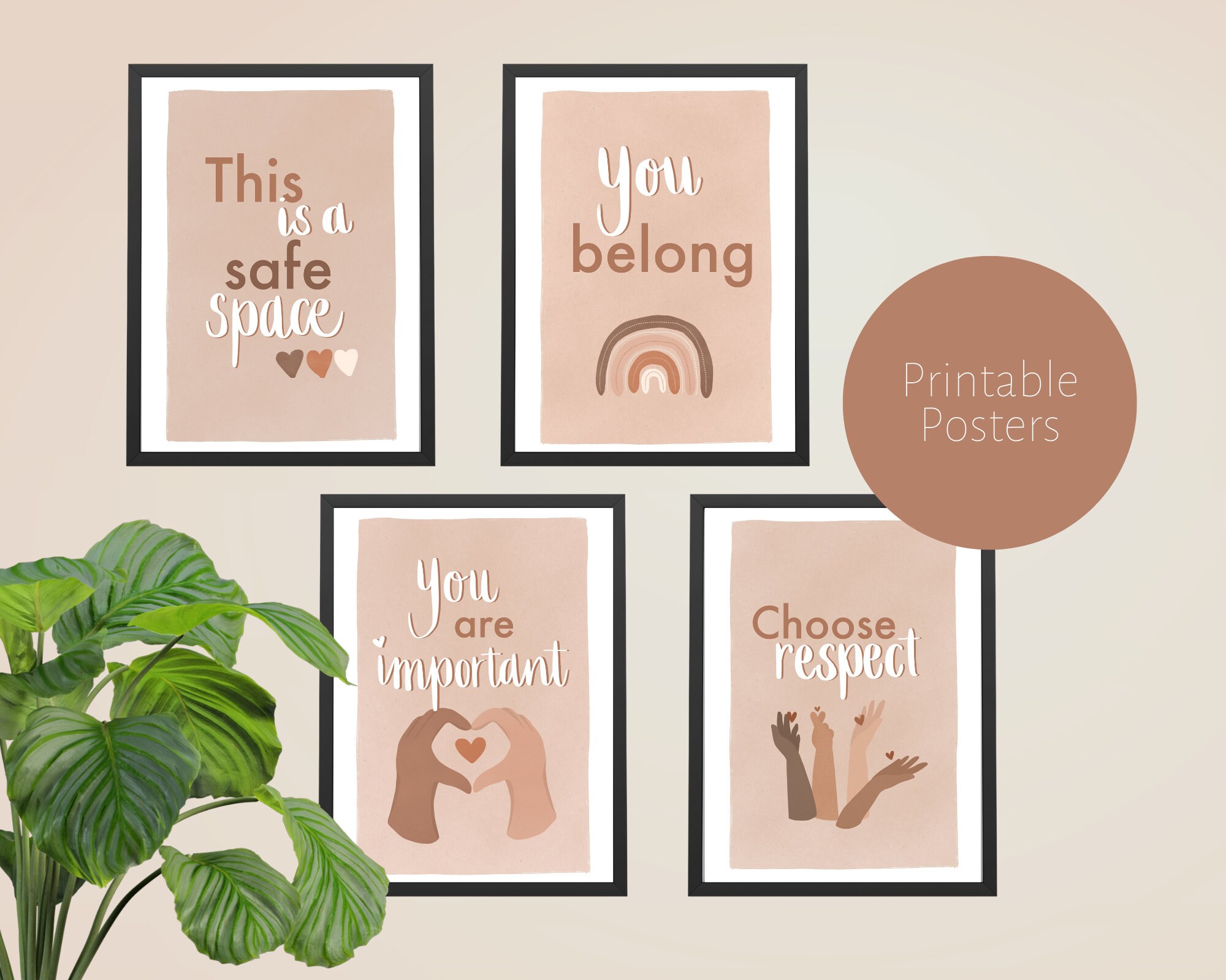Inclusive Posters Set of Four, Digital Downloads, Classroom Educational ...