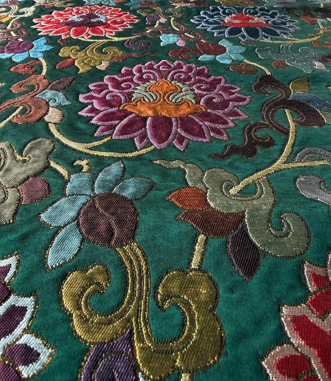 Antique Chinese Qing Nanjing Yunjin Cloud Brocade Gold Thread Silk ...