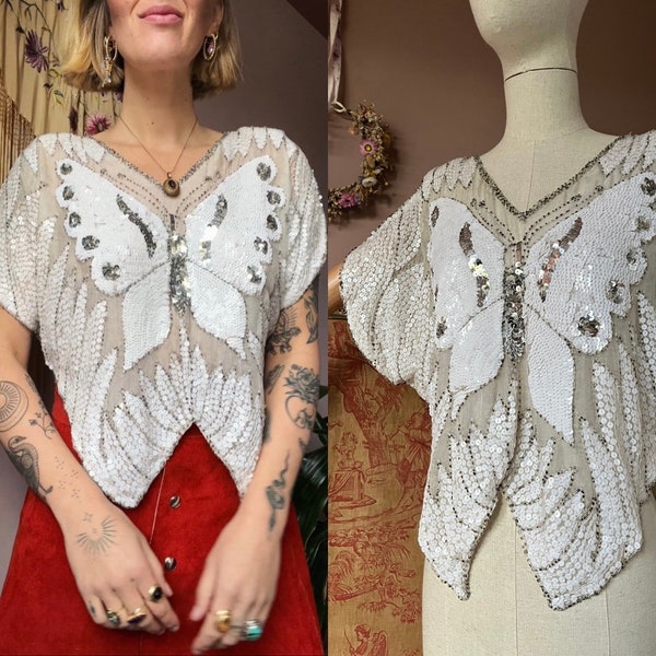 Sequin Butterfly Top - Etsy