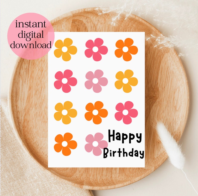 Flower Birthday Card | Happy Birthday Template | Happy Birthday ...