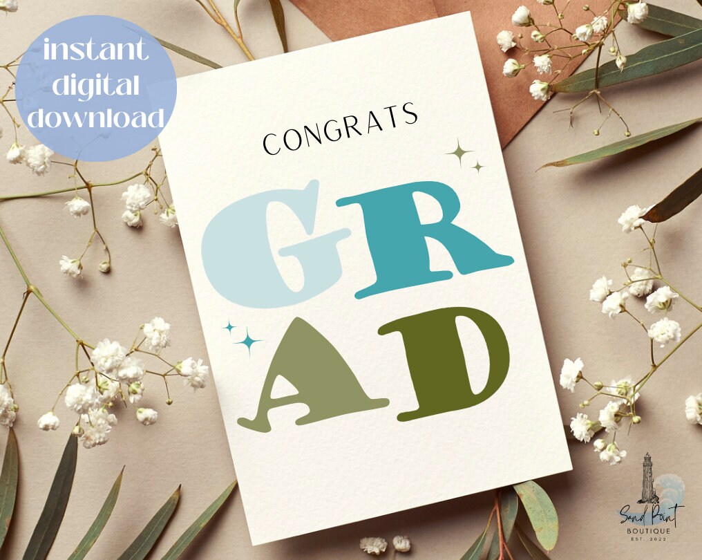 Congrats Grad Card 2024 Graduation Card 2024 College Graduation Card ...