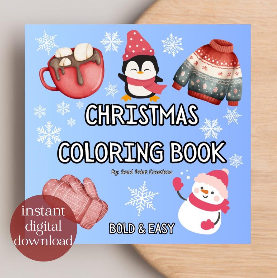 Cozy Christmas Coloring Book : Bold and Easy | 52 Cute and Cozy Holiday ...