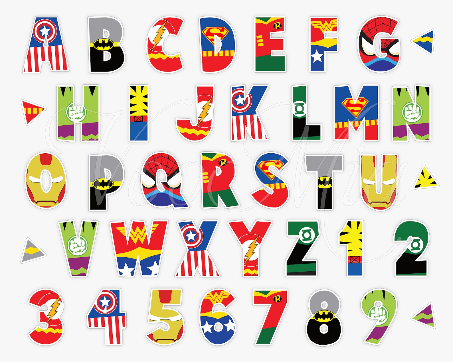 Superhero Alphabet Printable Letters, Superheroes Font Characters - Etsy