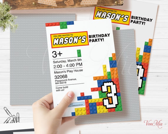 Plantillas De Invitaciones Imprimibles Y Editables De Lego