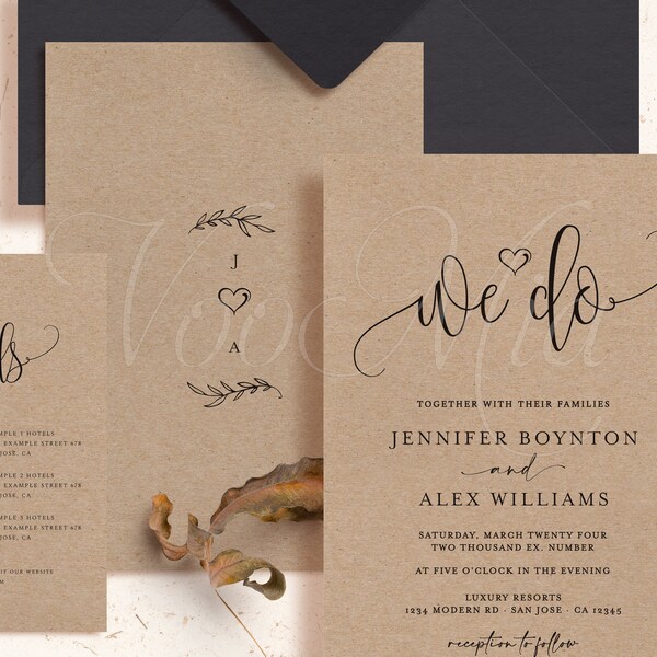 Kraft Invitation - Etsy
