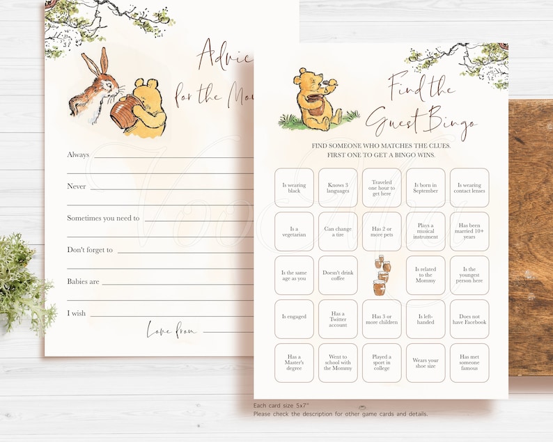 Classic Winnie the Pooh Baby Shower Games Editable Printable - Etsy UK