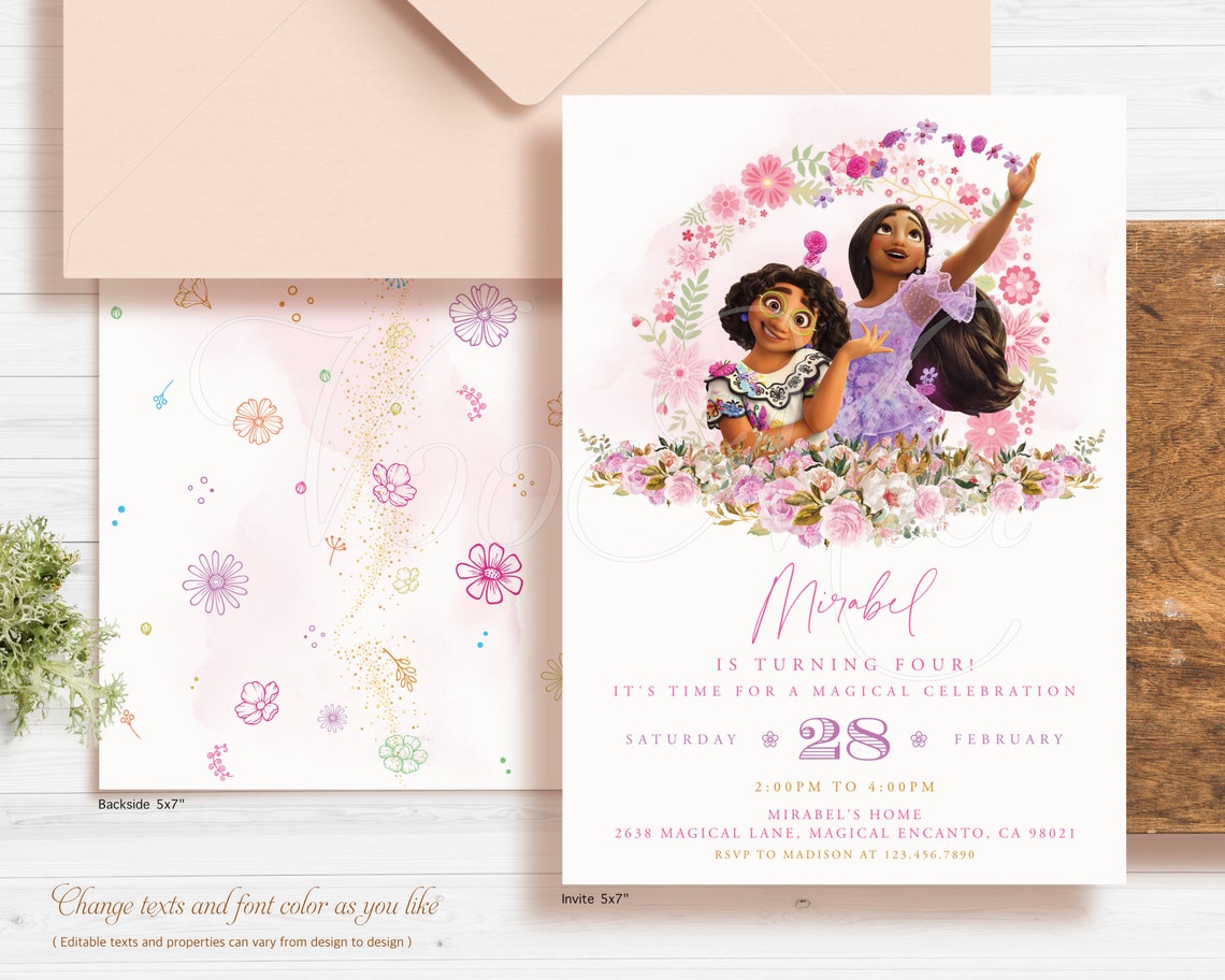 Mirabel and Isabela Birthday Invitation Encanto Editable - Etsy