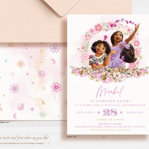 Mirabel and Isabela Birthday Invitation, Encanto Editable Party Invite ...