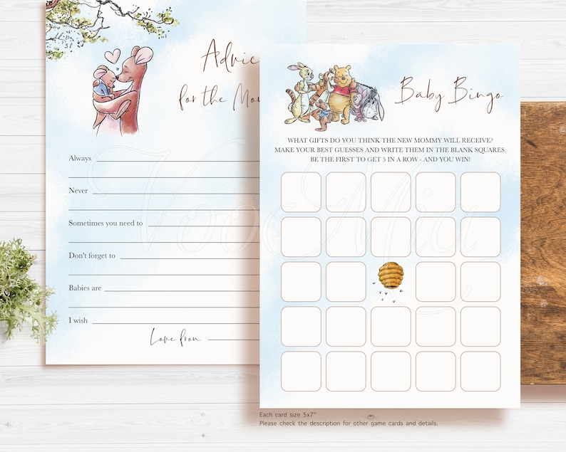 Winnie the Pooh Baby Shower Games Editable Printable Game - Etsy