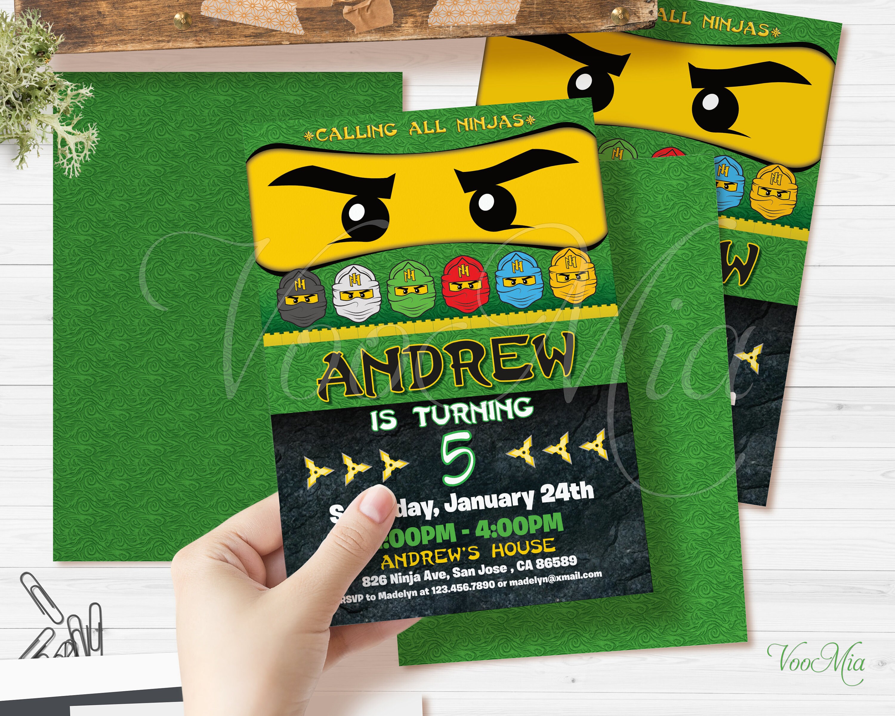 Ninja Lego Birthday Invites Editable Ninja Go Birthday Invitation