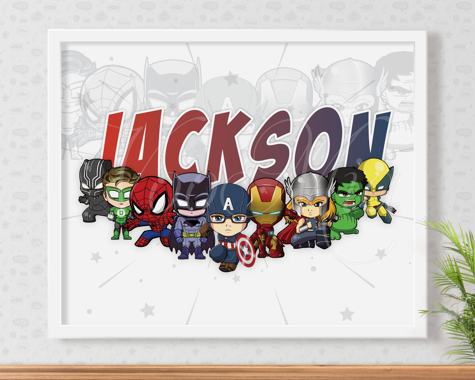 Superhero Nursery Name Sign, Superheroes Baby Name Print, Editable ...