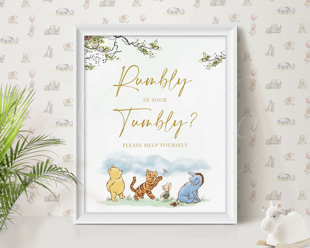 Classic Winnie the Pooh Rumbly in Your Tumbly Editable Party - Etsy