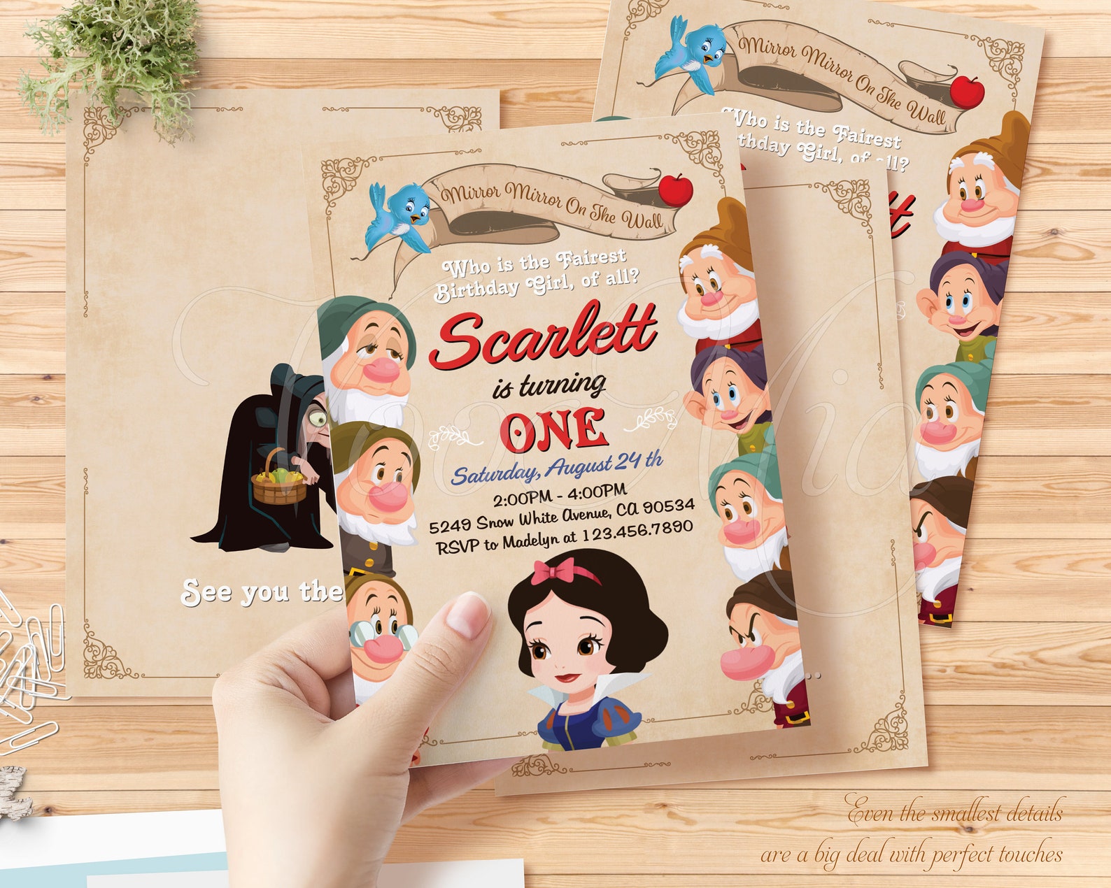 Snow White Birthday Invitation, Princess Party Invite, Editable ...