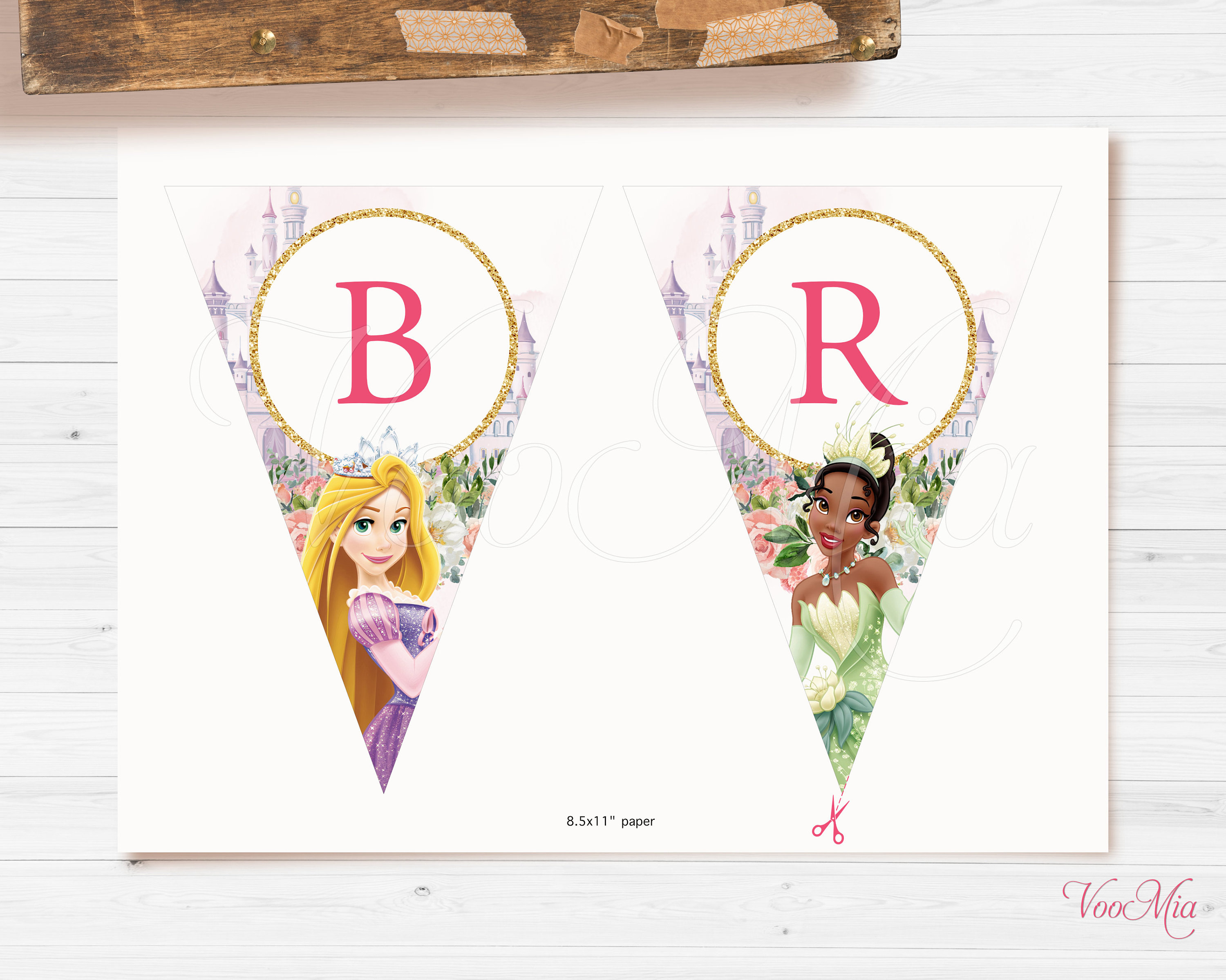 Princess Banner Girl Editable Birthday Party Flag Banner - Etsy