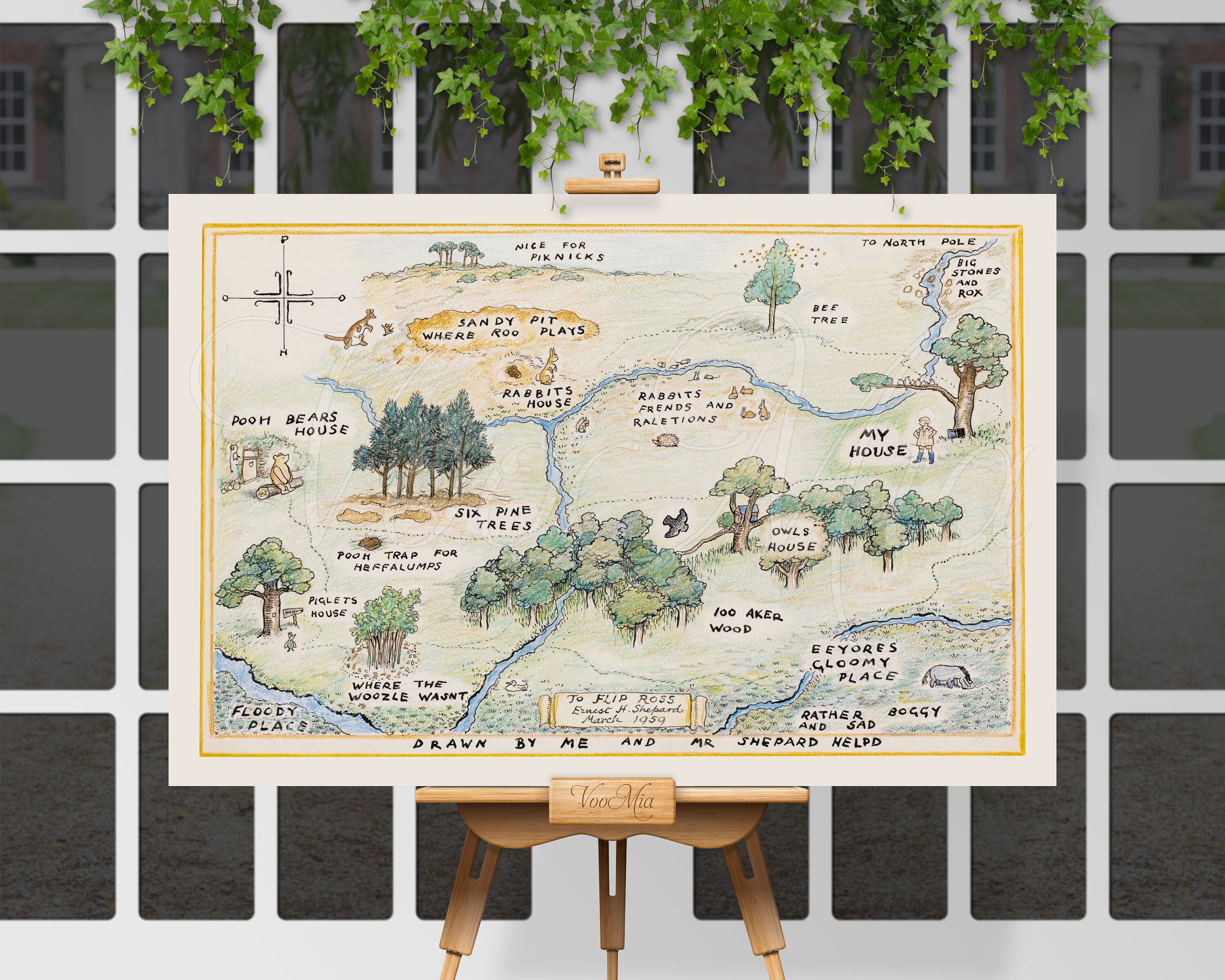 100 Acre Wood Map Winnie the Pooh Original Aker Map - Etsy