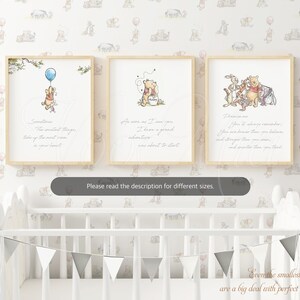 Set of 3 Winnie the Pooh Nursery Quote Prints, Pooh Decor, Instant ...