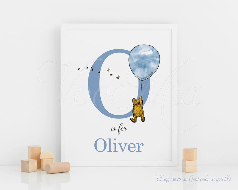 Classic Winnie the Pooh Nursery Print, Neutral Bedroom Wall Art ...