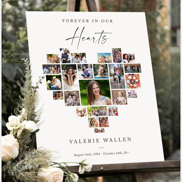 Funeral Photo Collage Sign - Etsy
