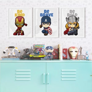 Superhero Nursery Prints, Superheroes Kids Bedroom Decor, Wall Art ...