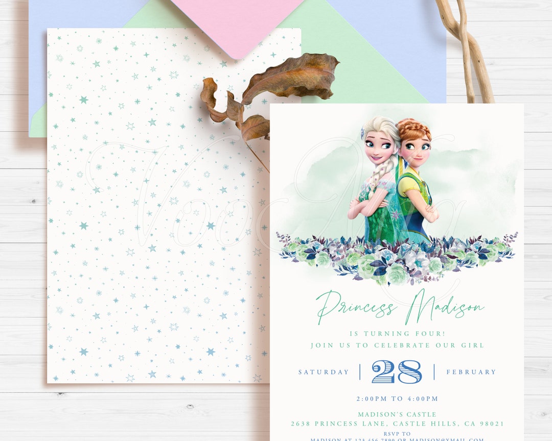 Frozen Invitation, Elsa and Anna Birthday Template, Editable Printable ...