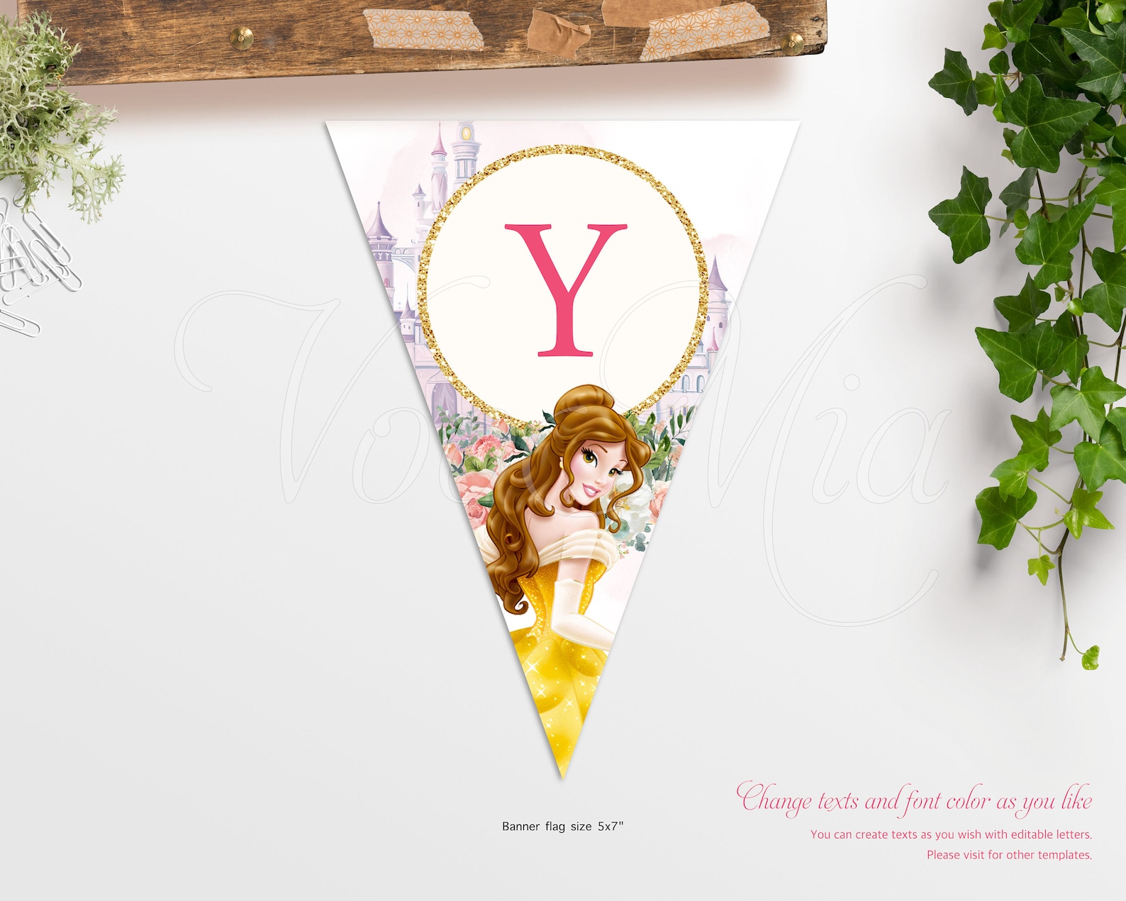 Princess Banner Girl Editable Birthday Party Flag Banner - Etsy