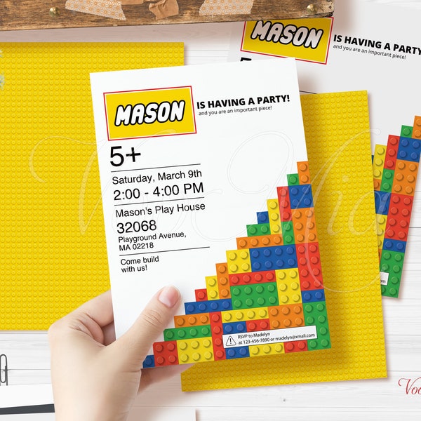 Lego® Birthday Party Invitation - Etsy