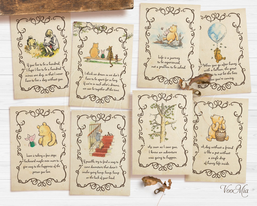 Classic Winnie the Pooh Decorations, Baby Shower Centerpiece Cards ...