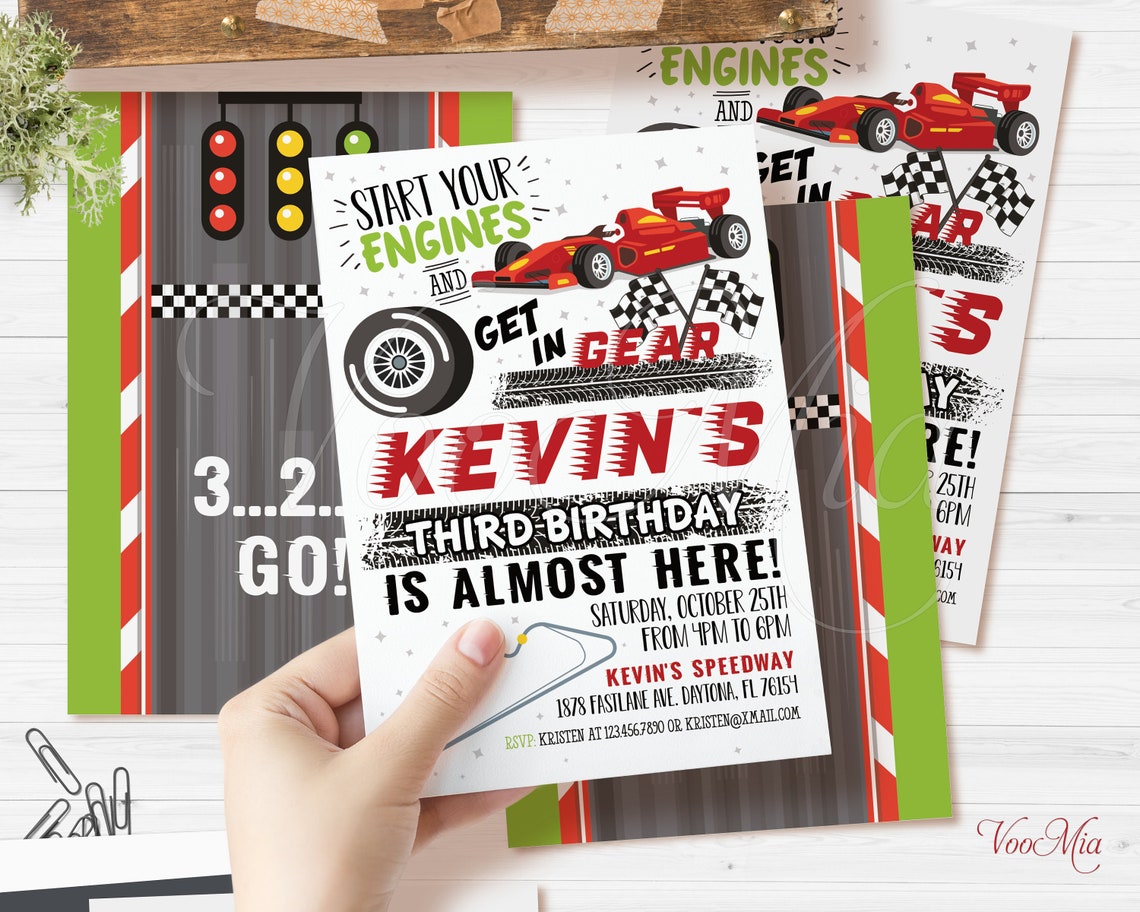 Race Car Birthday Invitation Racing Invite Editable Formula - Etsy