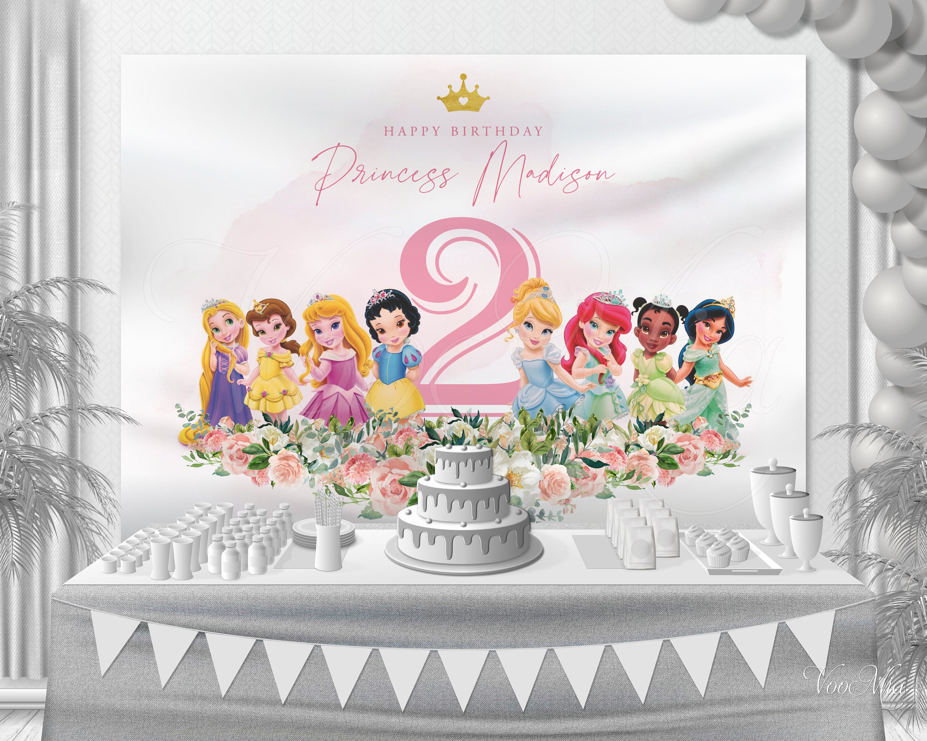 Little Princess Birthday Backdrop Personalizable Party - Etsy