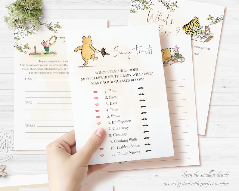Classic Winnie the Pooh Baby Shower Games Editable Printable - Etsy