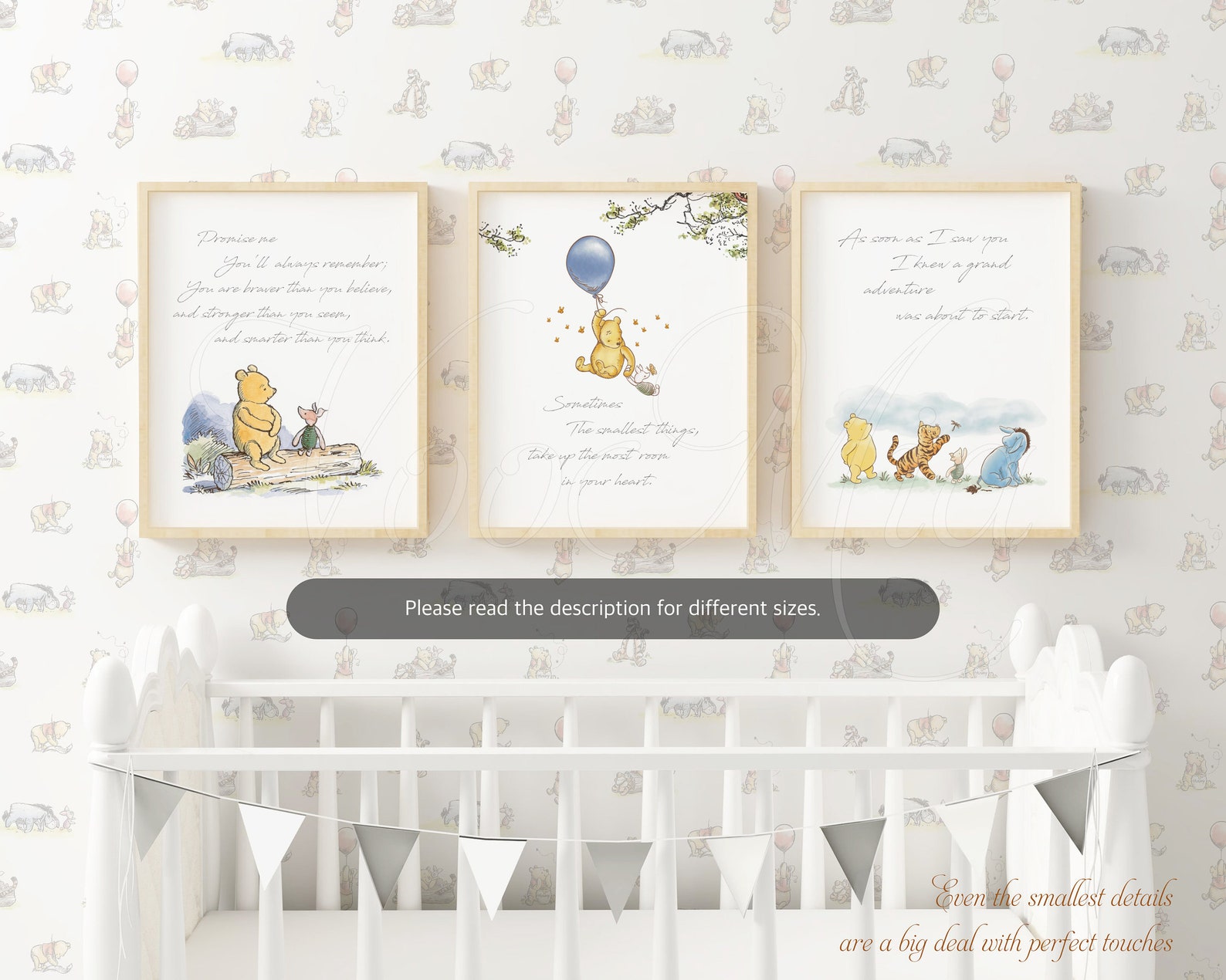 Classic Winnie the Pooh Nursery Decor, Set of 3 Winnie the Pooh Quote ...