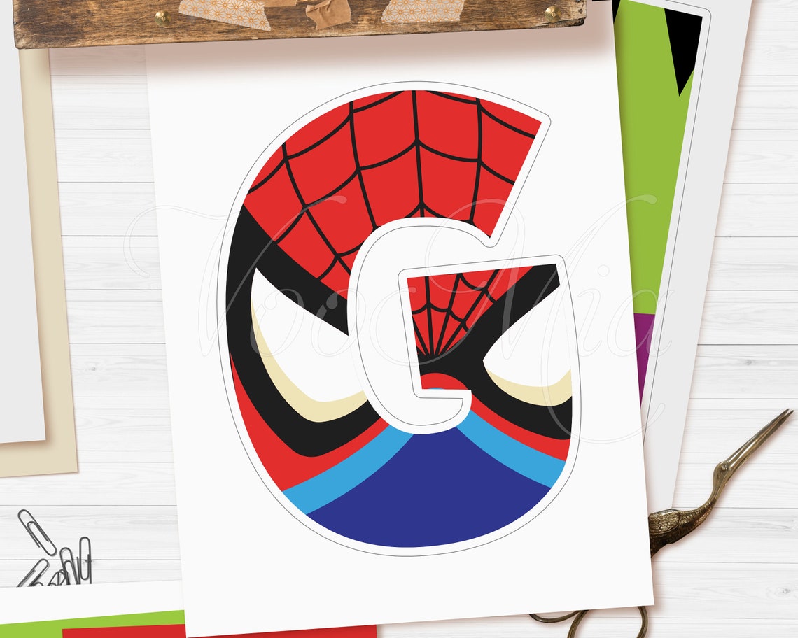 Superhero Alphabet Printable Letters Superheroes Font - Etsy