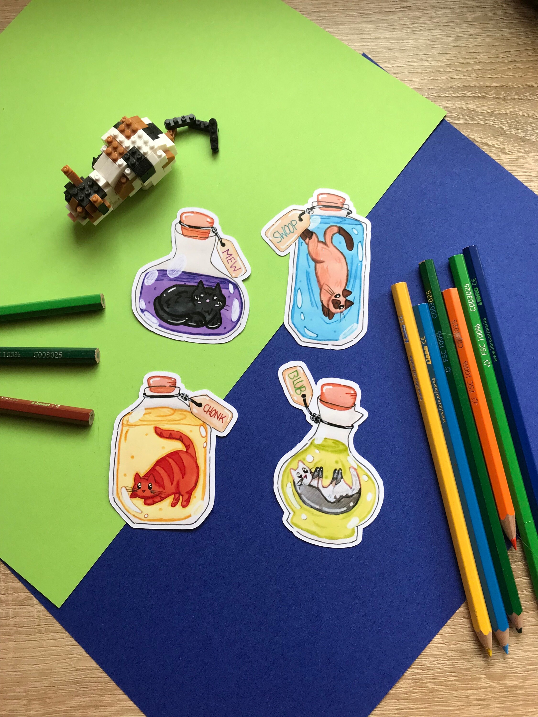 Potion Cats Sticker / Scrapbook Sticker / Animal Art / Anime and Manga ...