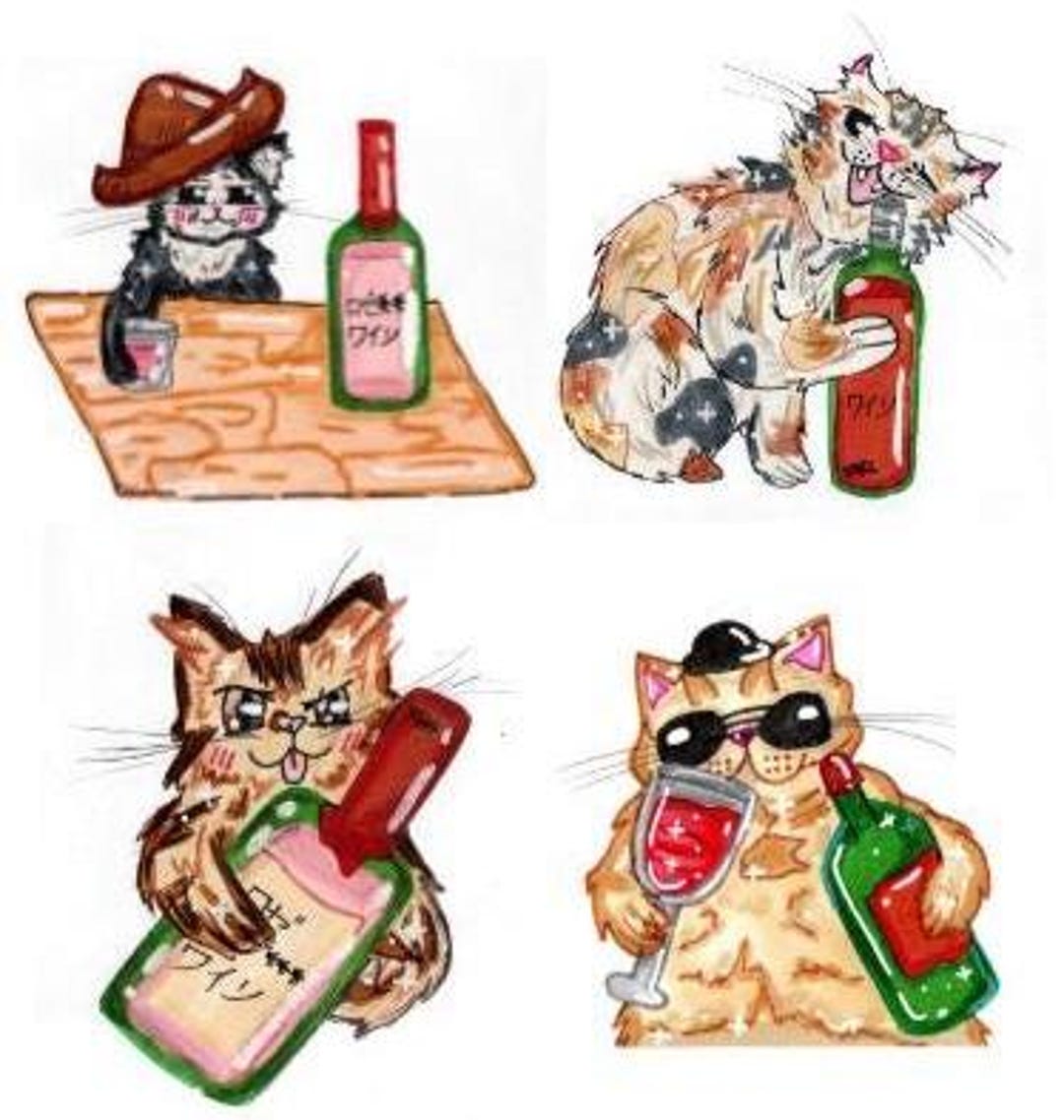 Alcoholicats - Cat Memes - Cats Drinking Alcohol Memes - Etsy Canada