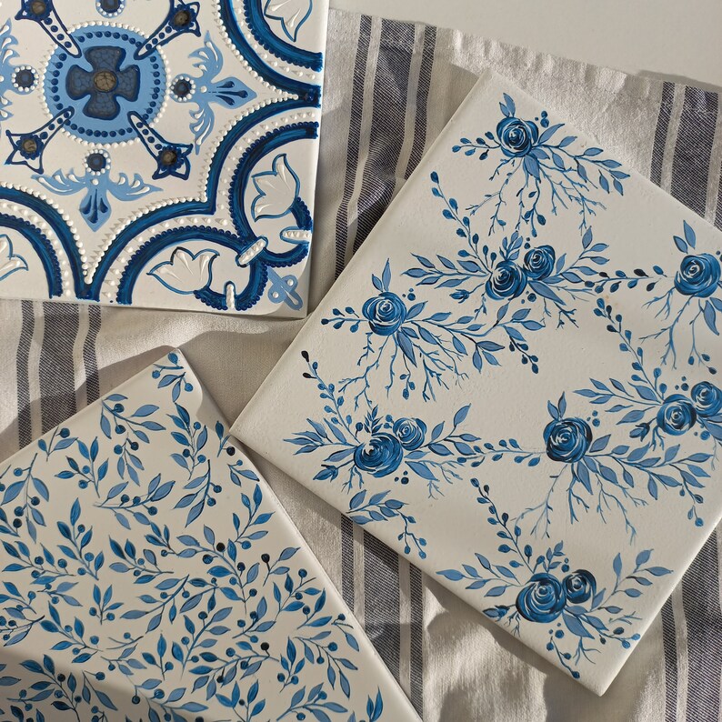 Wall Hanging Decor Hand-painted Tiles Wall Art Tile Wall - Etsy