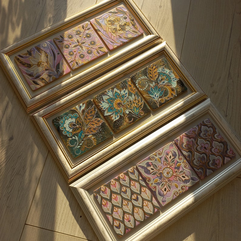 Wall Hanging Decor Hand-painted Tiles, Wall Art, Tile Wall Art ...