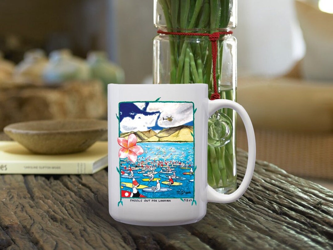 Lahaina Paddle Out Coffee Mug: Maui Hawaii Art, Limited Edition 15oz - Etsy