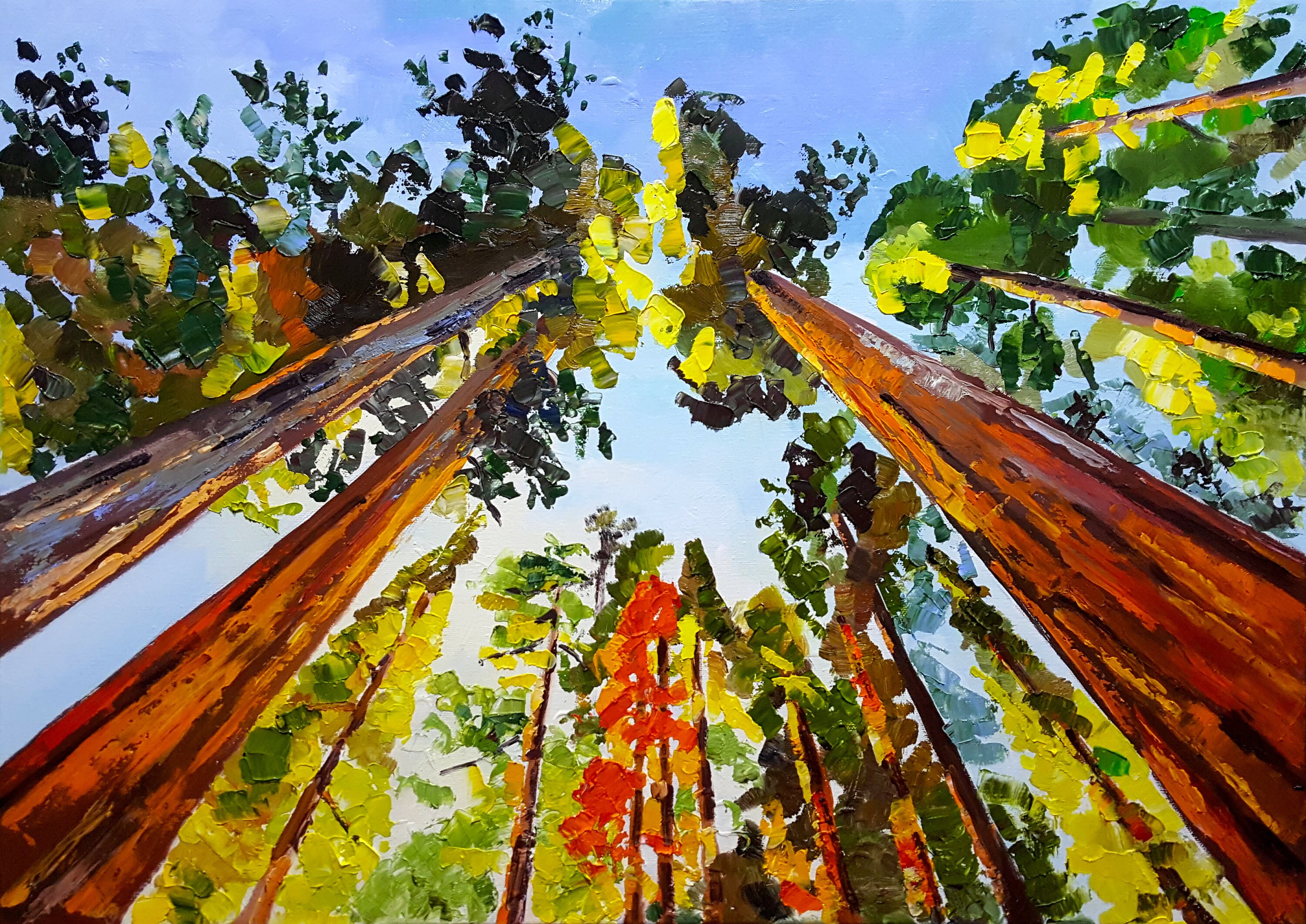 Sequoia Painting Redwood Original Art National Park Impasto | Etsy