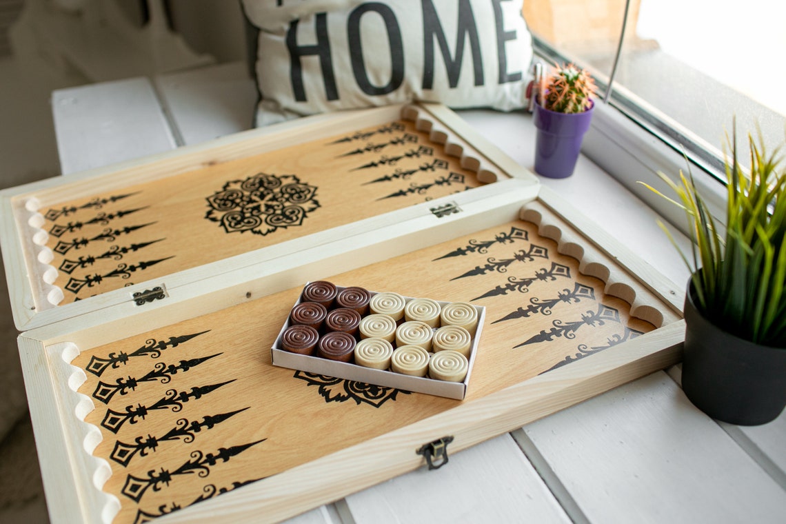 Wood backgammon. Vintage board game.Backgammon wooden game | Etsy
