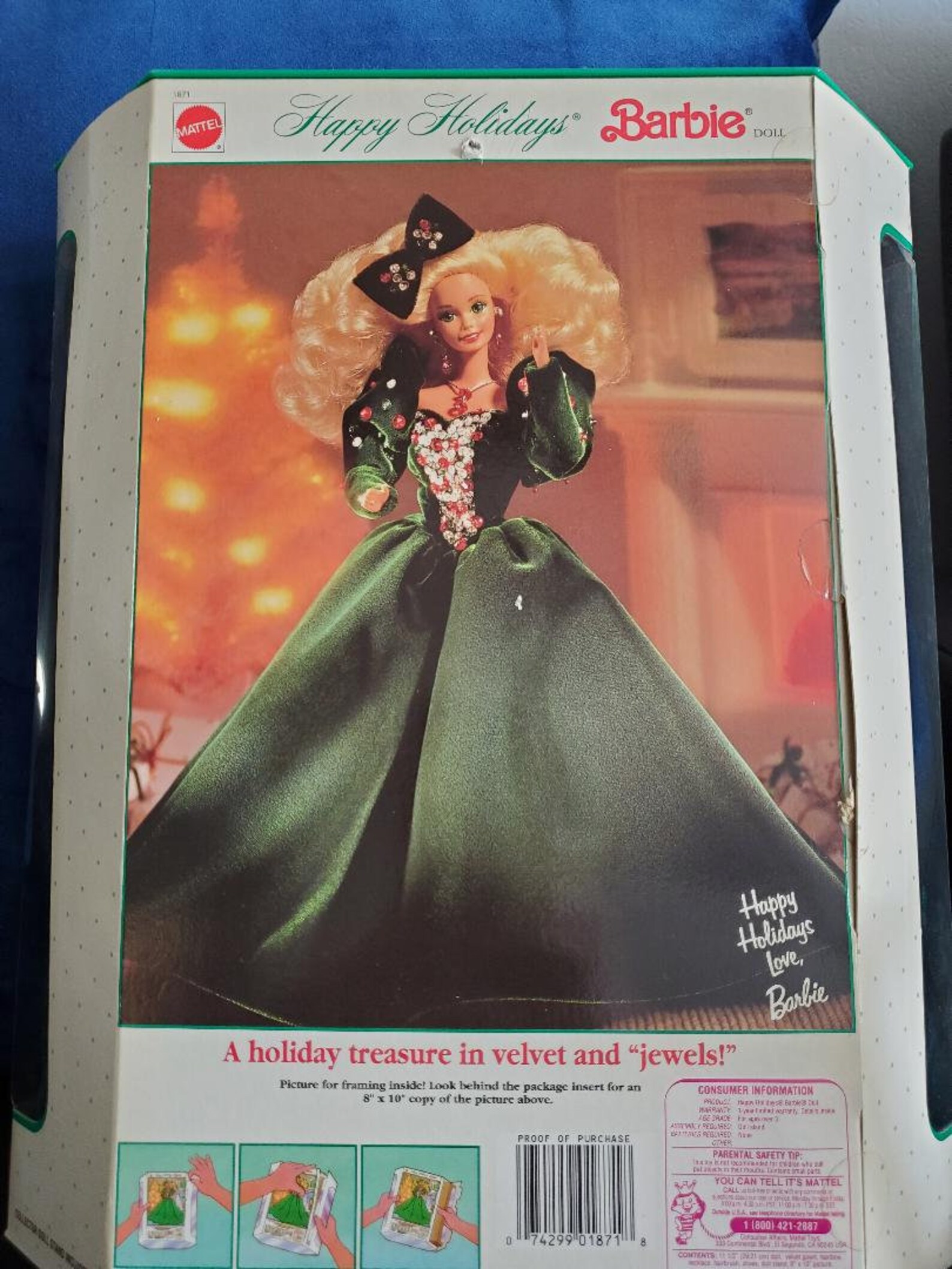 Happy Holidays 1991 Barbie Special Edition, Green Velvet Dress, Blonde ...