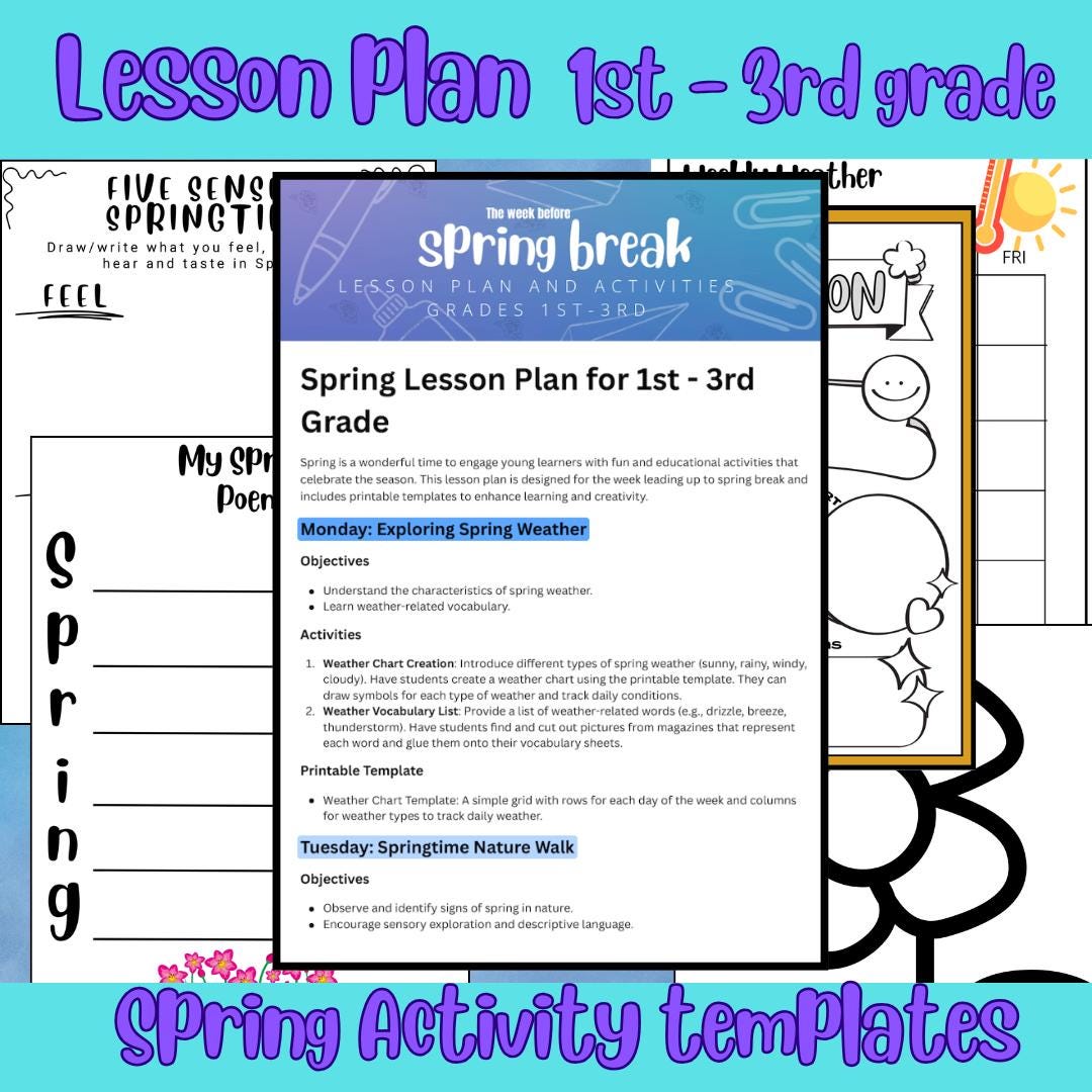 Spring Activities Lesson Plan,elementary School Lesson Plan,spring ...