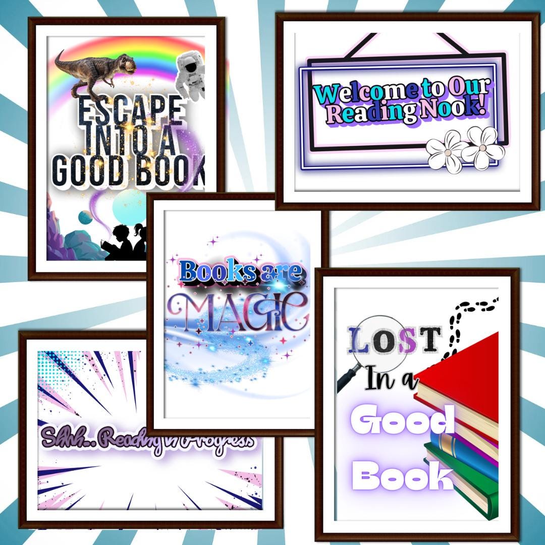Ideal for Home Libraries & Reading Spaces - Reading Signs,nook Decor ...