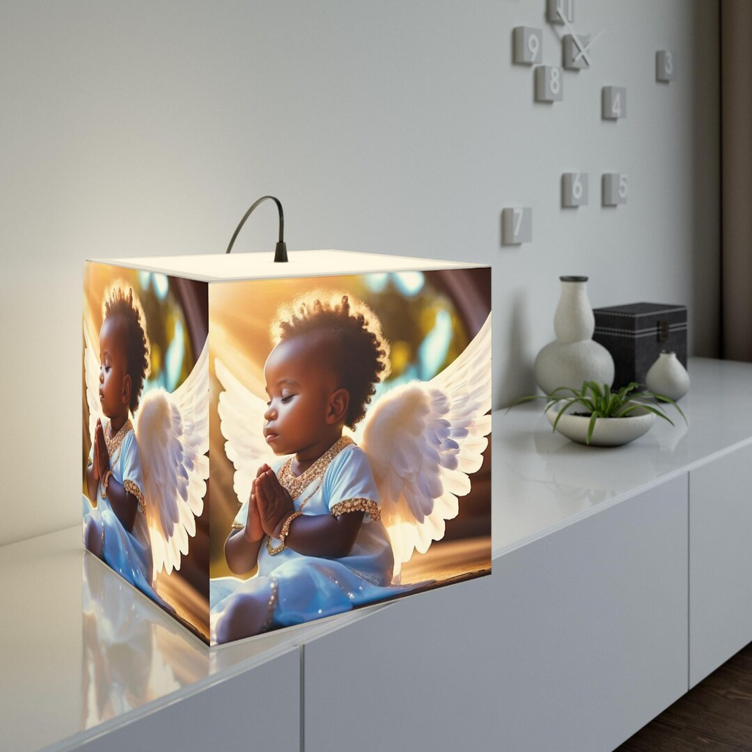 A Baby Angel Praying Light Cube Lamp - Etsy