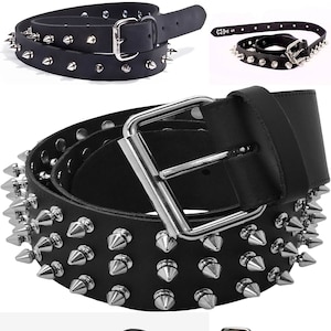 Stud Belt With Spike Studs. Studded Belt With 1 2 3 or 4 - Etsy UK