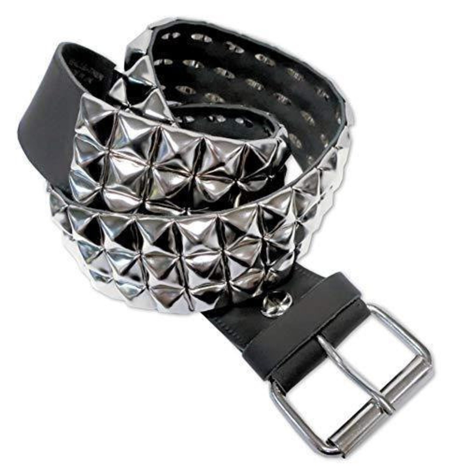 Stud Belt in Real Leather With 3 Rows of Pyramid Studs 51mm - Etsy UK