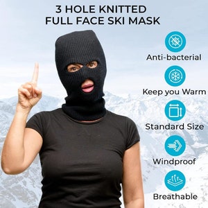 Crazy Lizard 3 Hole Balaclavas Knitted Full Face Cover Ski Mask, Winter ...